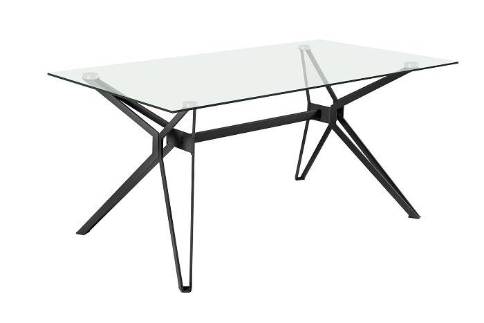 Glass dining table 160x90 cm for 6 people